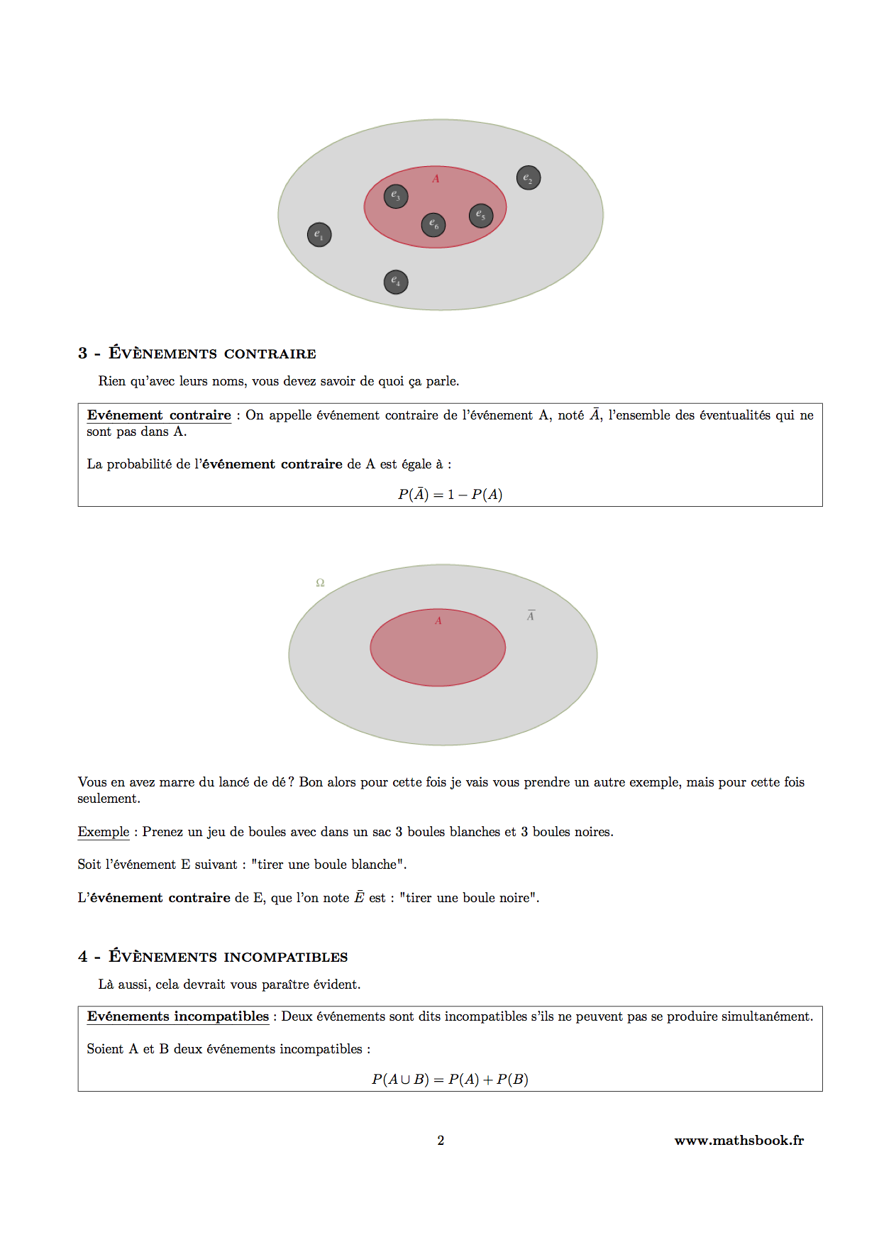 Probabilités : Cours PDF à imprimer | Maths première S Probabilités : Cours PDF à imprimer | Maths première S