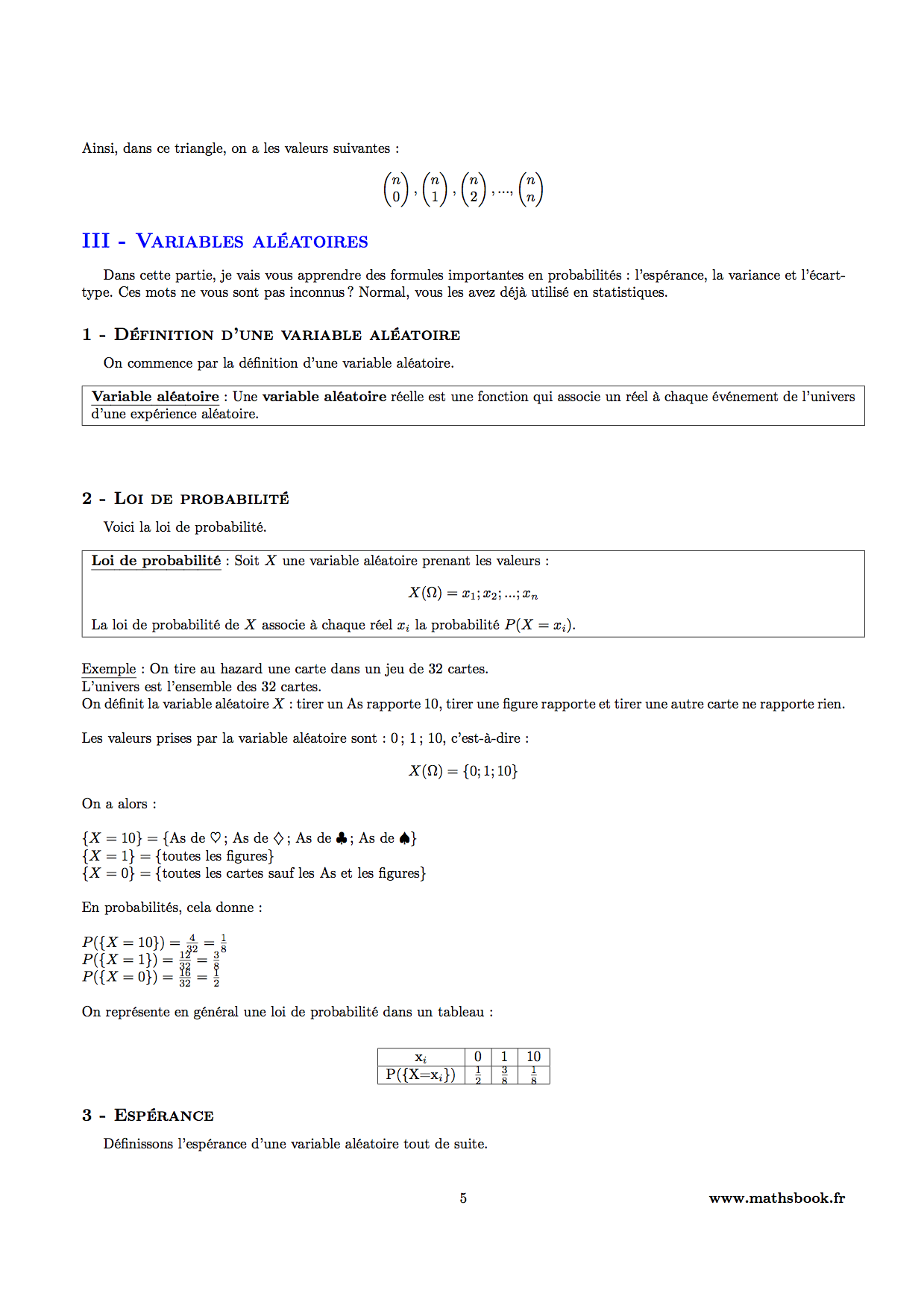 Probabilités : Cours PDF à imprimer | Maths première S Probabilités : Cours PDF à imprimer | Maths première S