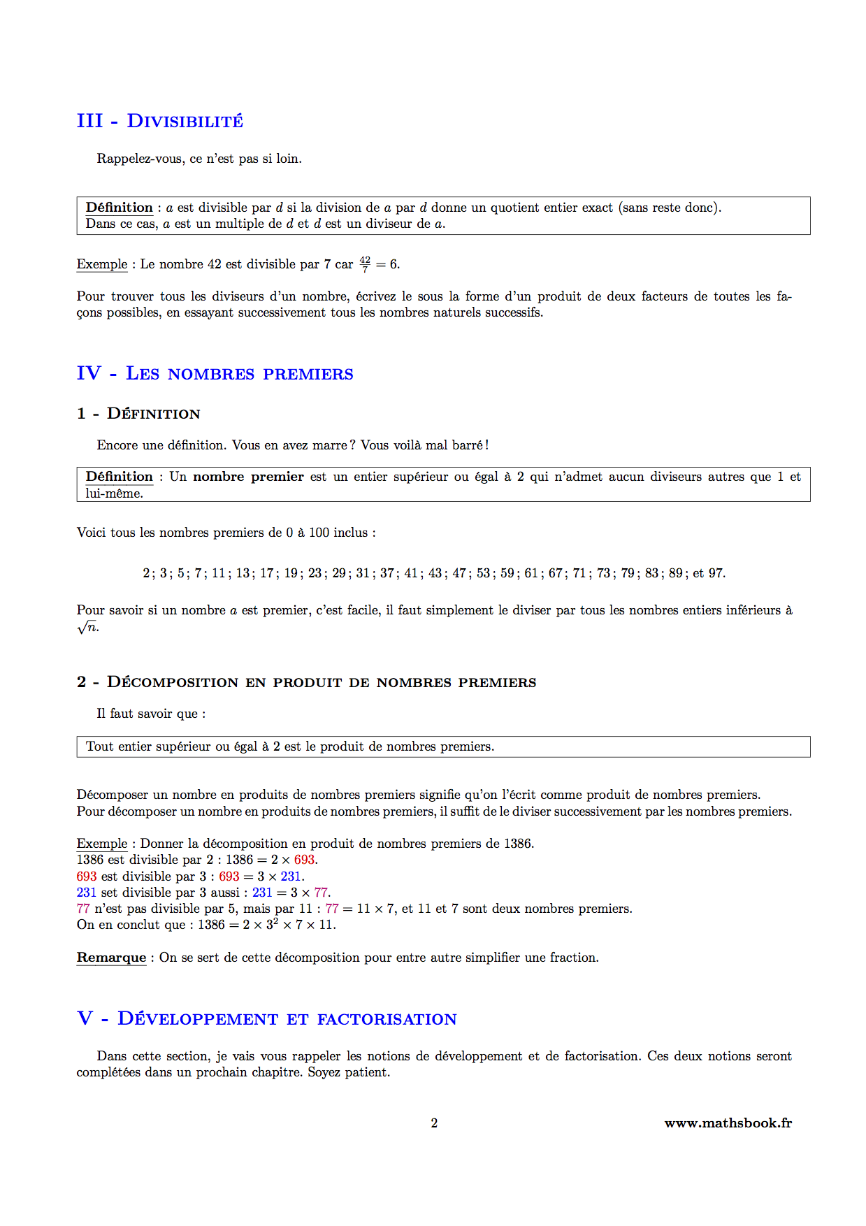Nombres et calculs : Cours PDF à imprimer | Maths seconde Nombres et calculs : Cours PDF à imprimer | Maths seconde