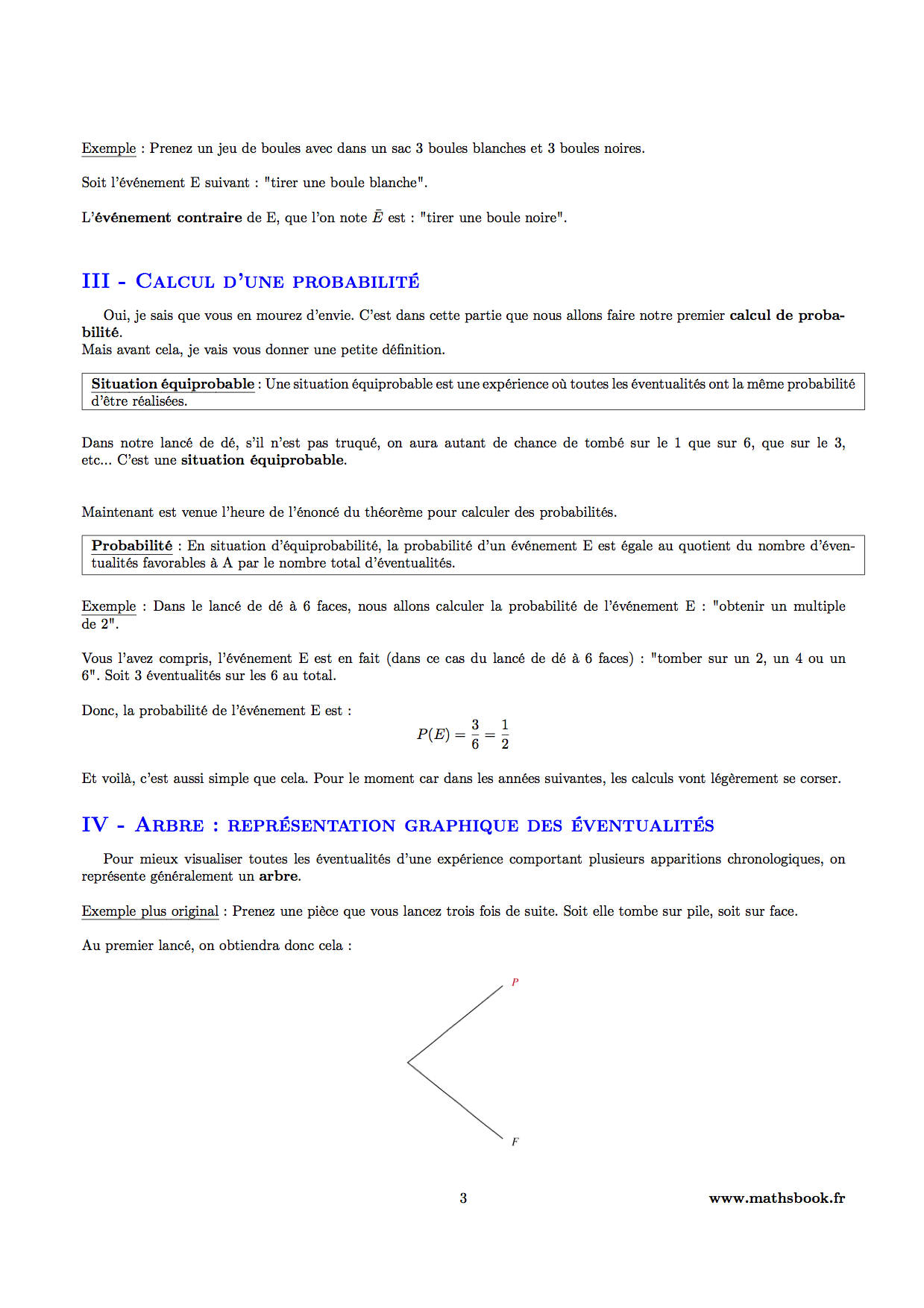Probabilités : Cours PDF à imprimer | Maths 3ème Probabilités : Cours PDF à imprimer | Maths 3ème