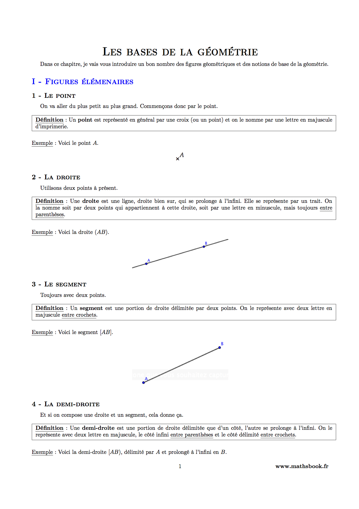 Bases de la géométrie : Cours PDF à imprimer | Maths 6ème Bases de la géométrie : Cours PDF à imprimer | Maths 6ème