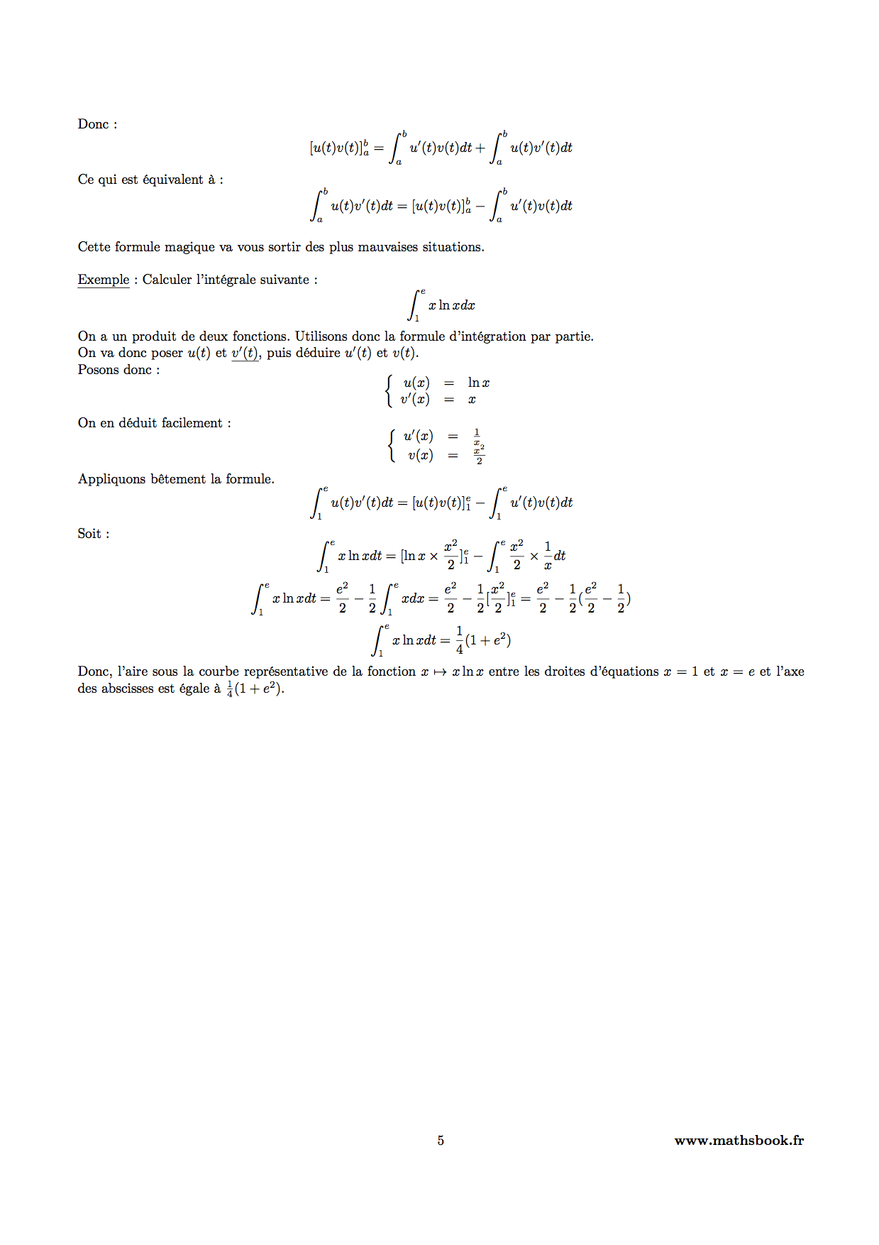 Calcul intégral : Cours PDF à imprimer | Maths terminale S Calcul intégral : Cours PDF à imprimer | Maths terminale S