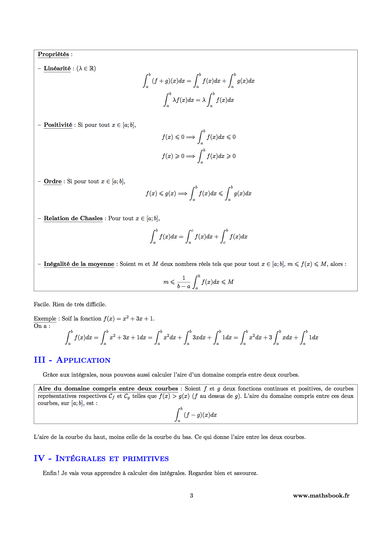 Calcul intégral : Cours PDF à imprimer | Maths terminale S Calcul intégral : Cours PDF à imprimer | Maths terminale S